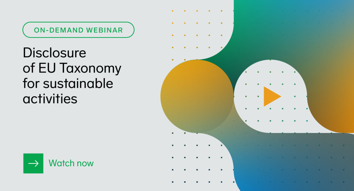 Disclosure of EU Taxonomy for sustainable activities | Regnology