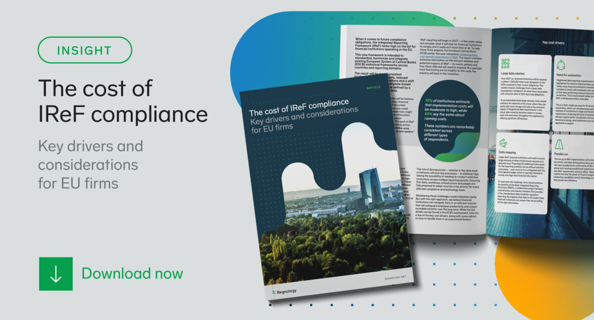 The cost of IReF compliance | Regnology