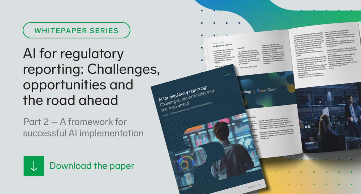 AI for regulatory reporting: AI implementation framework | Regnology