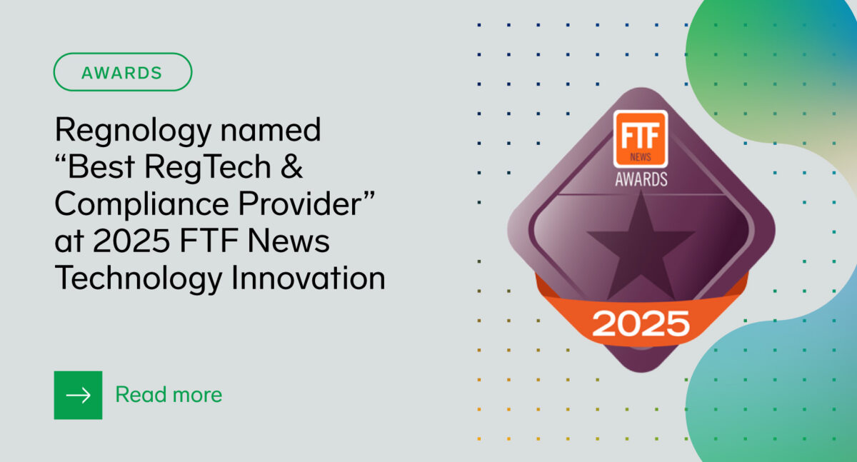 Best RegTech & Compliance Provider winner at 2025 FTF Awards | Regnology